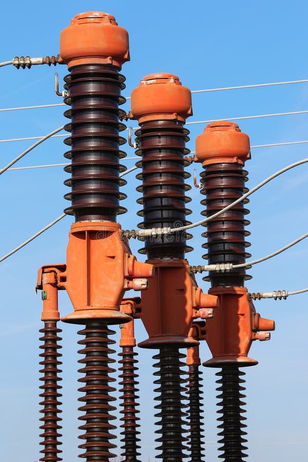 High Voltage Isolation with Ceramic Body on Blue Sky Stock Photo ...