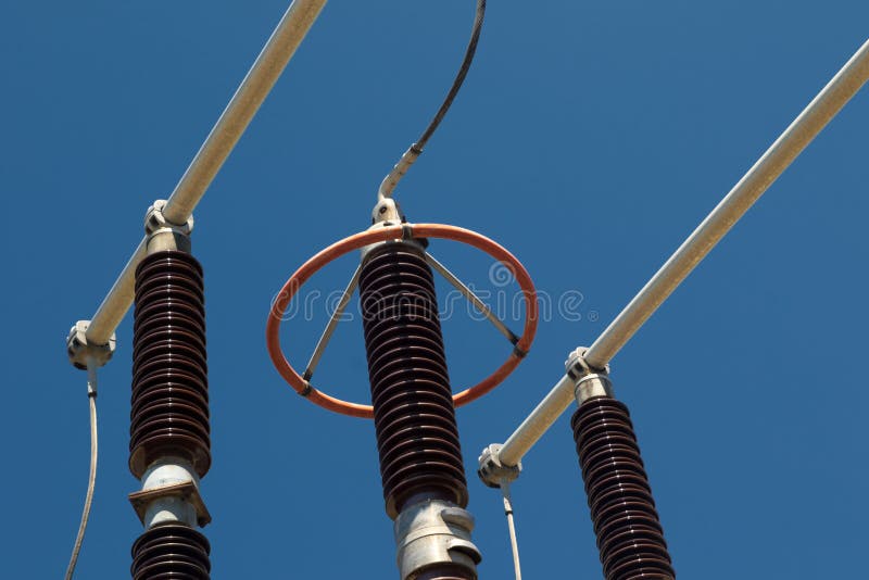 High Voltage Isolation with Ceramic Body on Blue Sky Stock Image ...