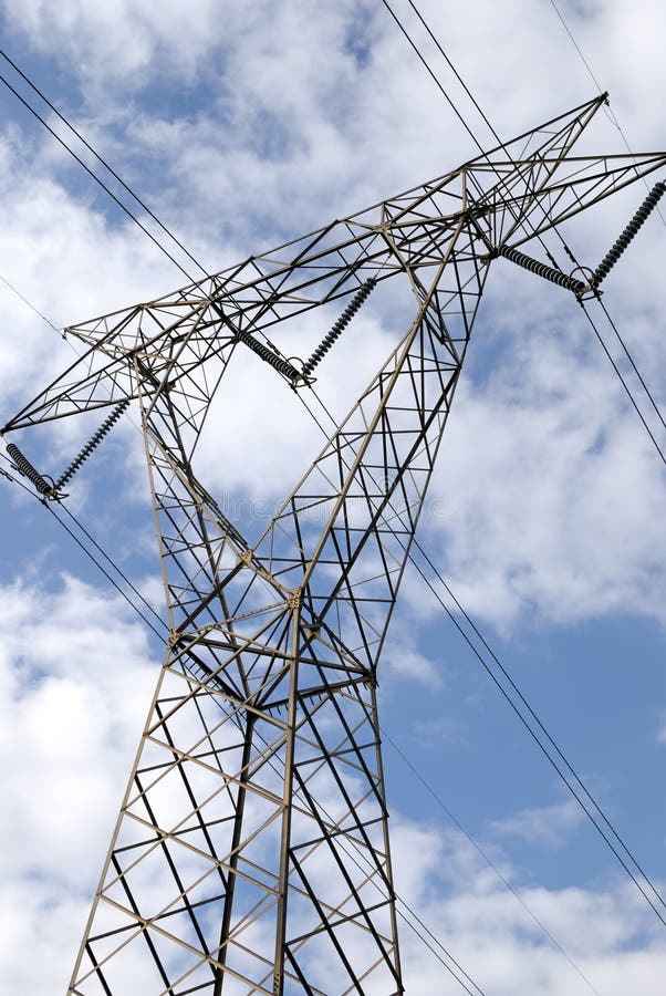 High Voltage Line,Power Plant Stock Photo - Image of mains, pylons ...