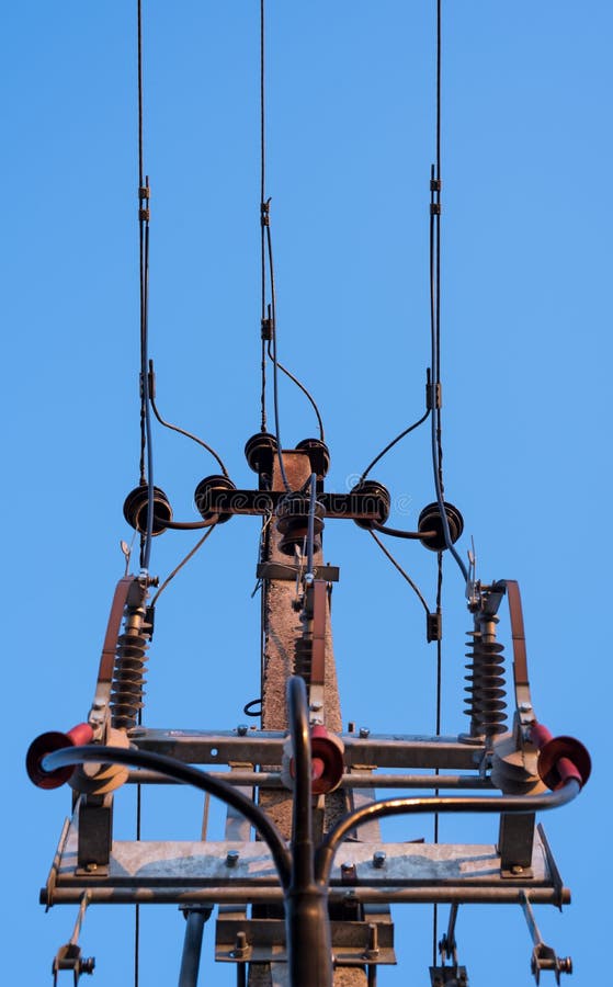 Power connection tower stock image. Image of network - 181376177
