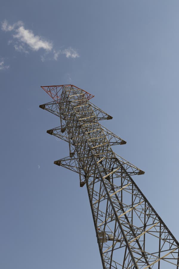 High Voltage Line. Electrical Transmission Line Pole Stock Image ...