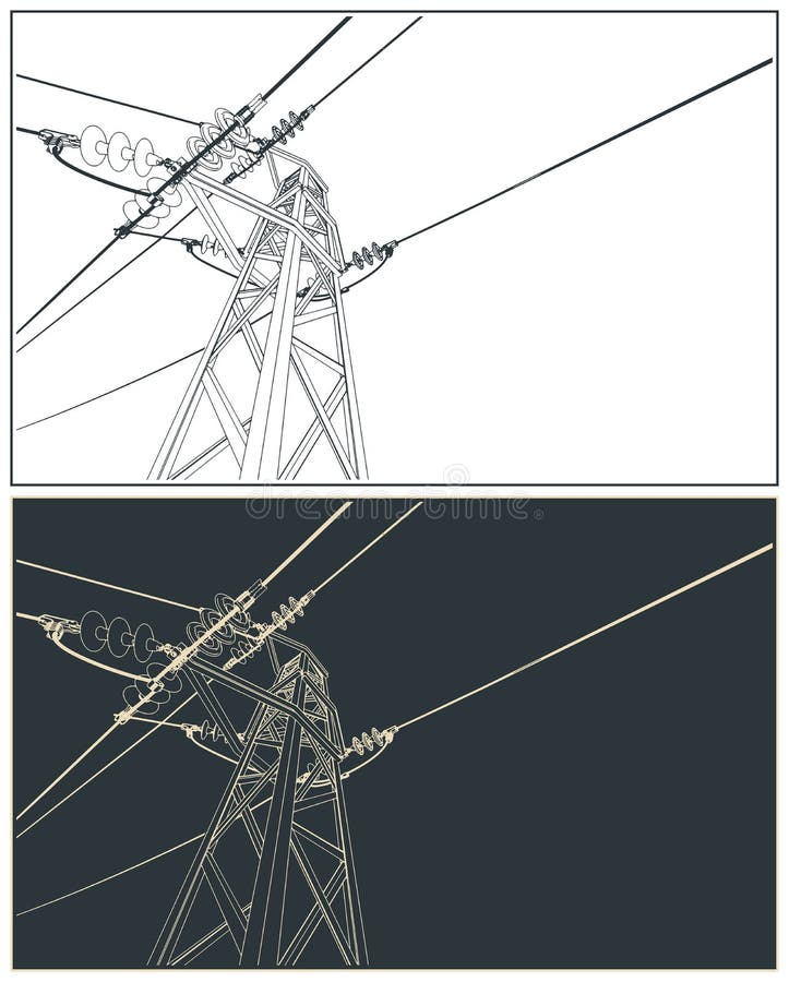 High voltage line stock vector. Illustration of industry - 234736735