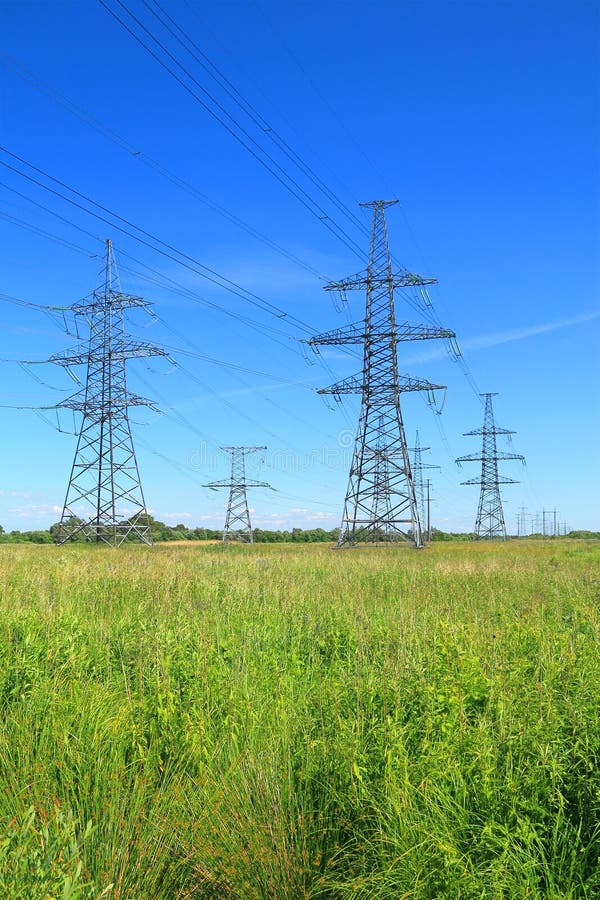 High voltage line support stock photo. Image of electrotower - 46591234