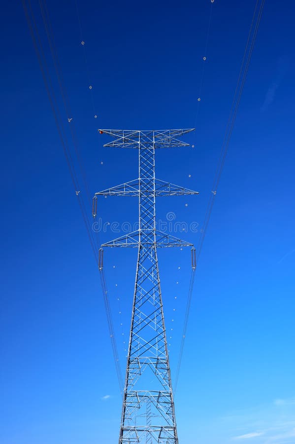 High voltage line tower stock image. Image of conductor - 231700147