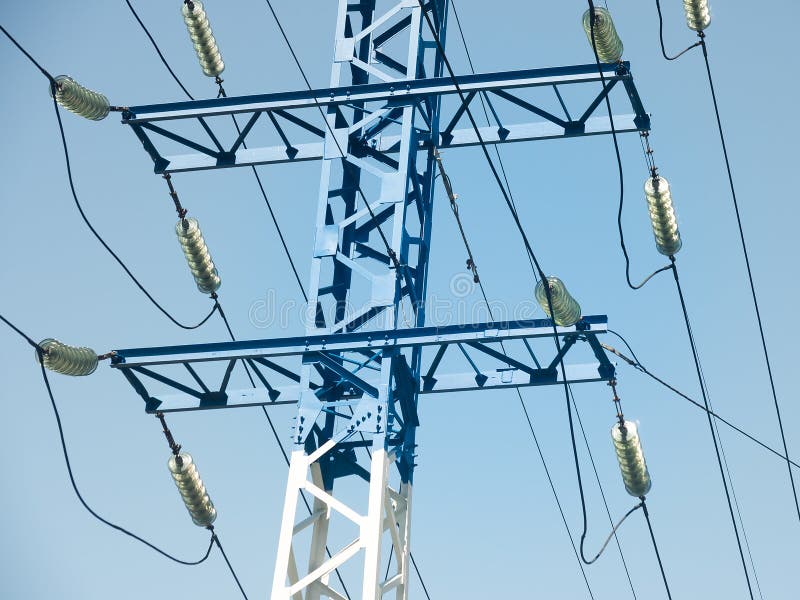 Metal transmission line.. stock image. Image of transmission - 223698571