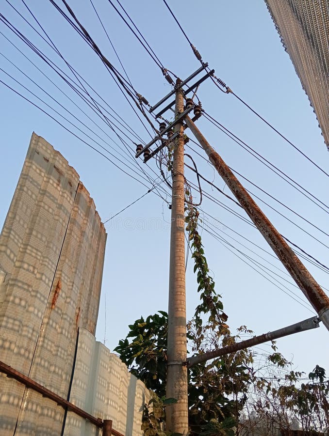 High Voltage PLN Electricity Poles Stock Image - Image of construction ...