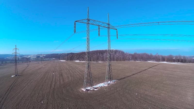 High Voltage Electric Power Grid Pole with Ceramic Insulators at ...