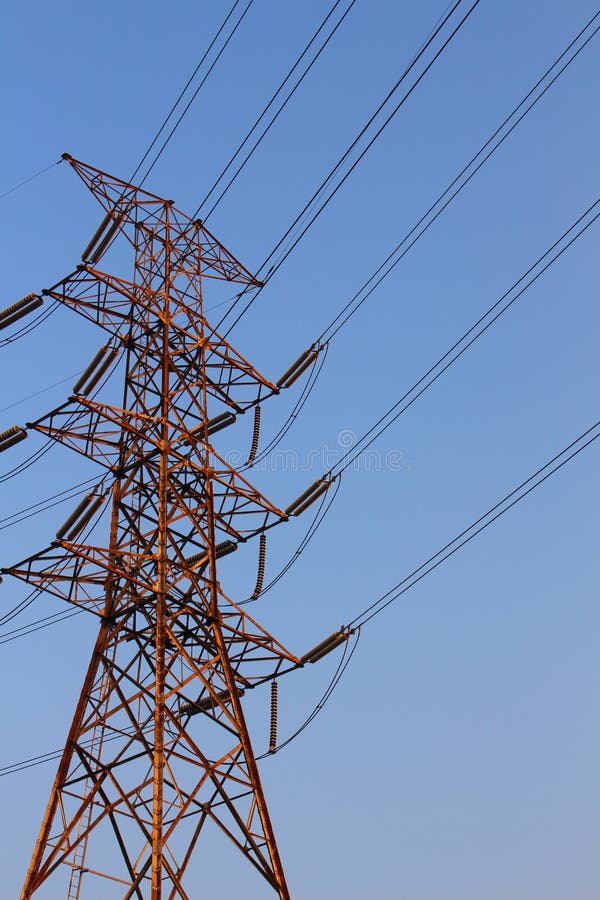 High voltage pole stock image. Image of distribution - 105877451