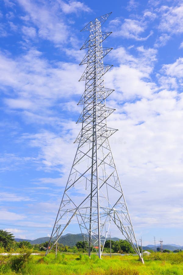 High Voltage Pole Electrical Transmitters Clean Energy Stock Photo ...