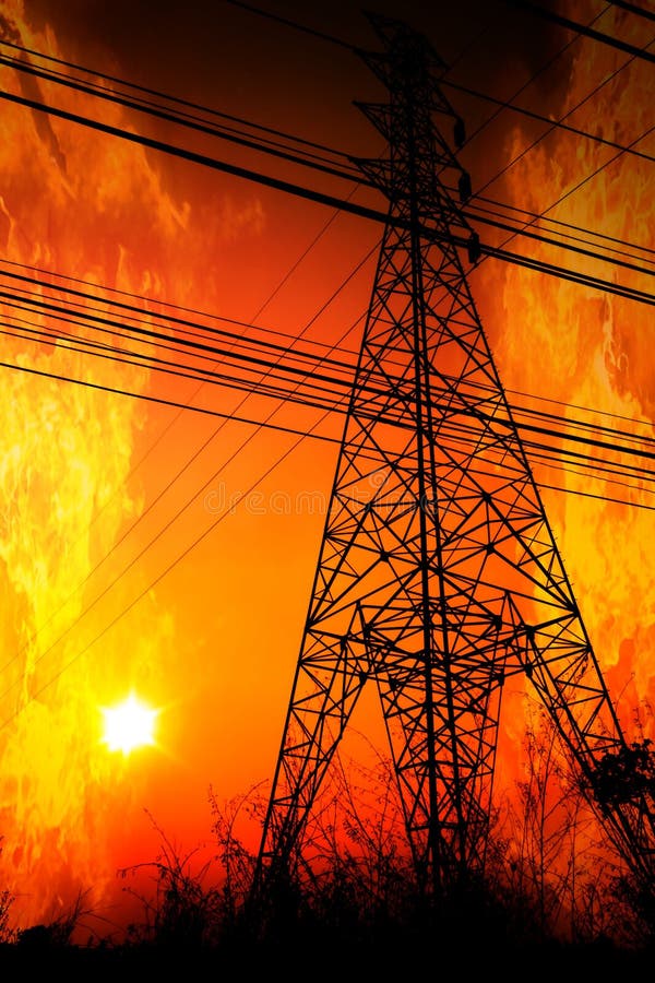 High Voltage Pole Flame Burning Stock Photos - Free & Royalty-Free ...