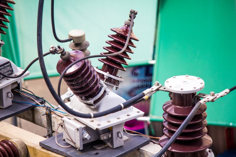 High Voltage Pole or Large Electrical Transformers Stock Image - Image ...