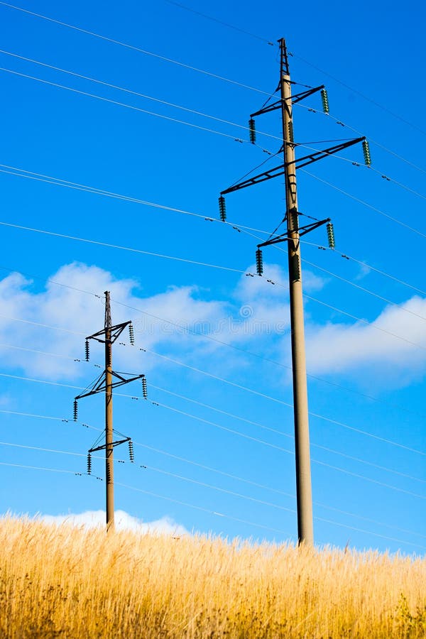 High voltage pole stock photo. Image of yellow, electricity - 80812512
