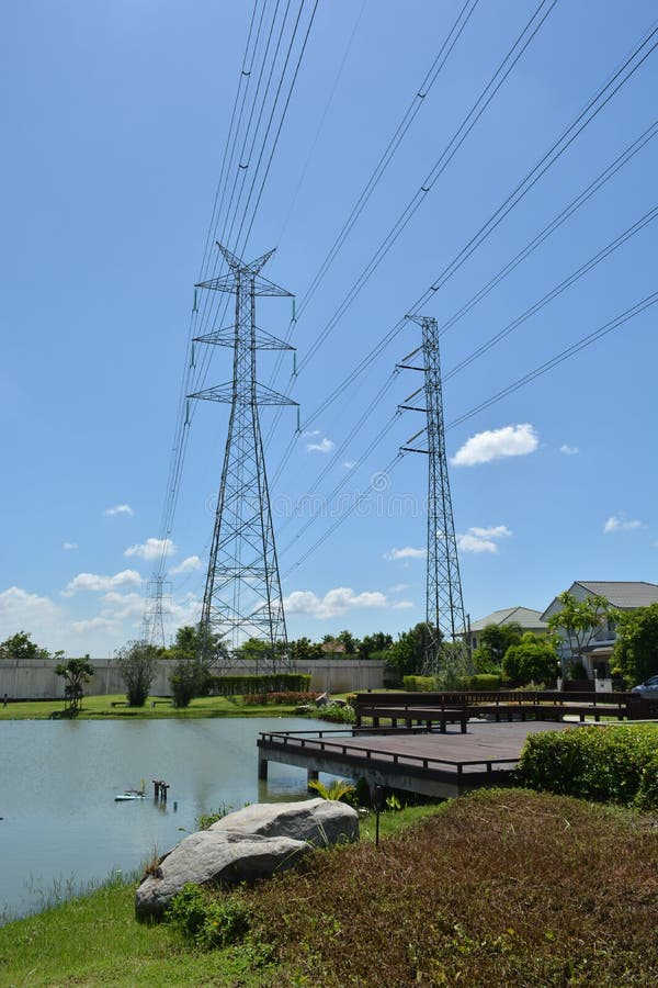 High voltage poles stock image. Image of energy, supply - 44530387