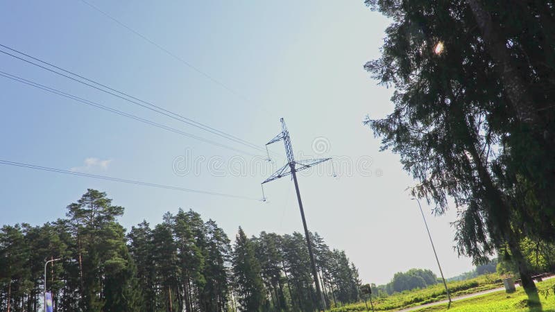 High voltage poles stock video. Video of female, walking - 333045349