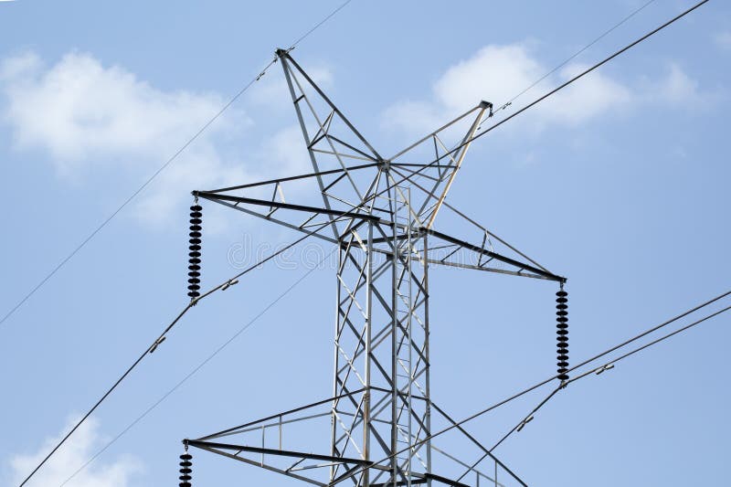 High Voltage Poles, Man-Made Power, Energy. Stock Photo - Image of ...