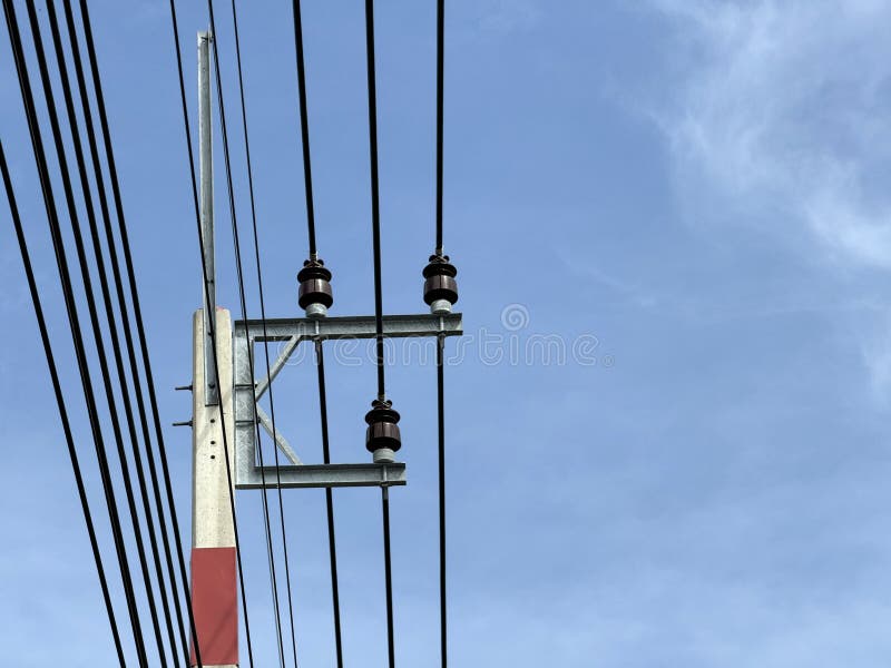 High Voltage Post, Electricity Transmission Stock Photo - Image of ...