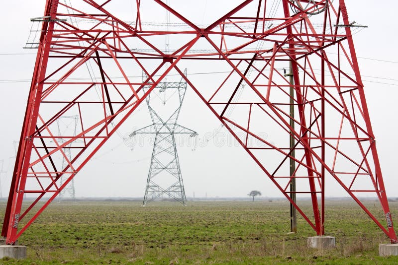 High Voltage Post.High-voltage Tower Stock Image - Image of line ...