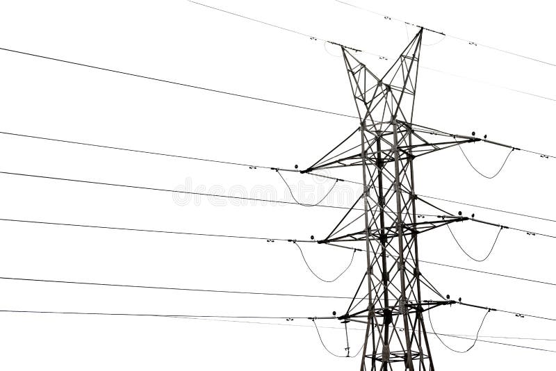 High Voltage Post or High Voltage Tower Isolated Stock Photo - Image of ...
