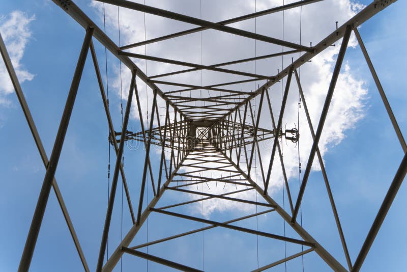 High Voltage Post Power Line Electric Industry Stock Image - Image of ...