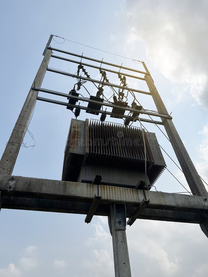 High Voltage Post, High Voltage Tower Stock Image - Image of cable ...