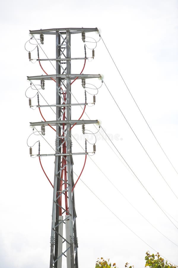 High voltage post. stock image. Image of electrical, cable - 52468931