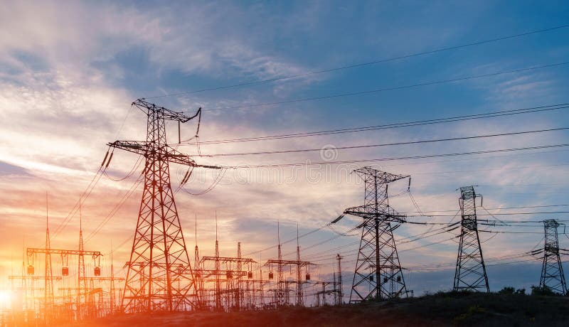 High Voltage Post or High Voltage Tower Stock Photo - Image of ...