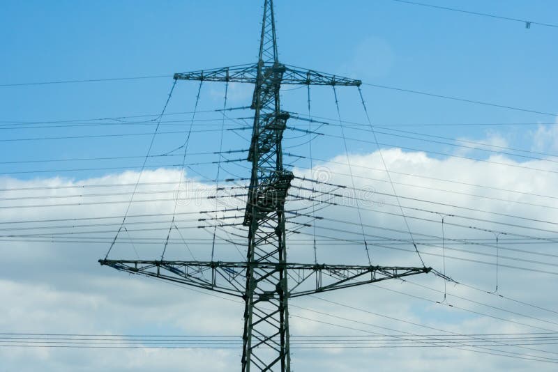 High Voltage Post.High-voltage Tower Sky Stock Photo - Image of metal ...