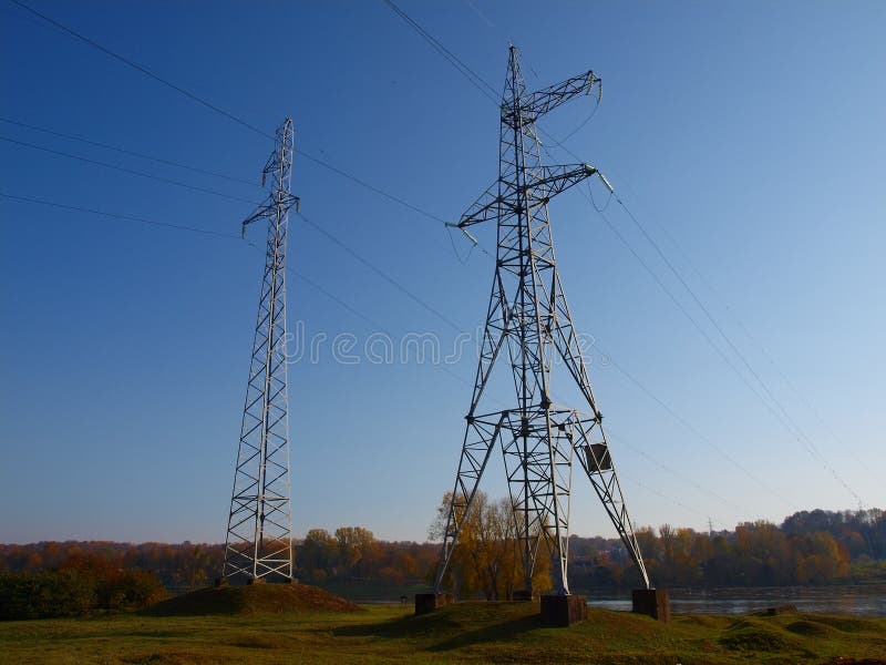 High Voltage Post or High Voltage Tower Stock Photo - Image of electric ...