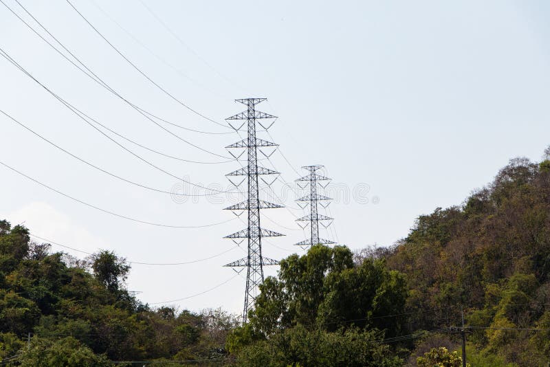 High Voltage Post or Transmission Tower in Nature Day Light. High ...