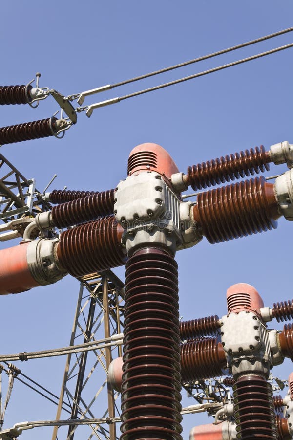 Electrical Substation Insulators Stock Image - Image of insulation ...