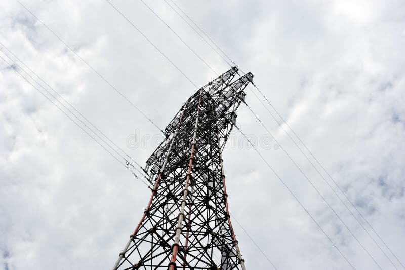 High-voltage power line stock photo. Image of metal - 354510180