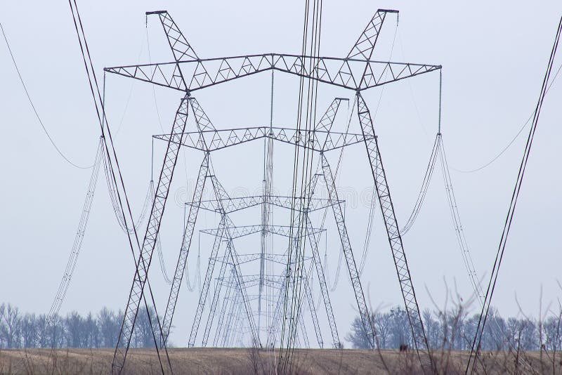 High voltage power line stock photo. Image of pole, conductor - 74345064