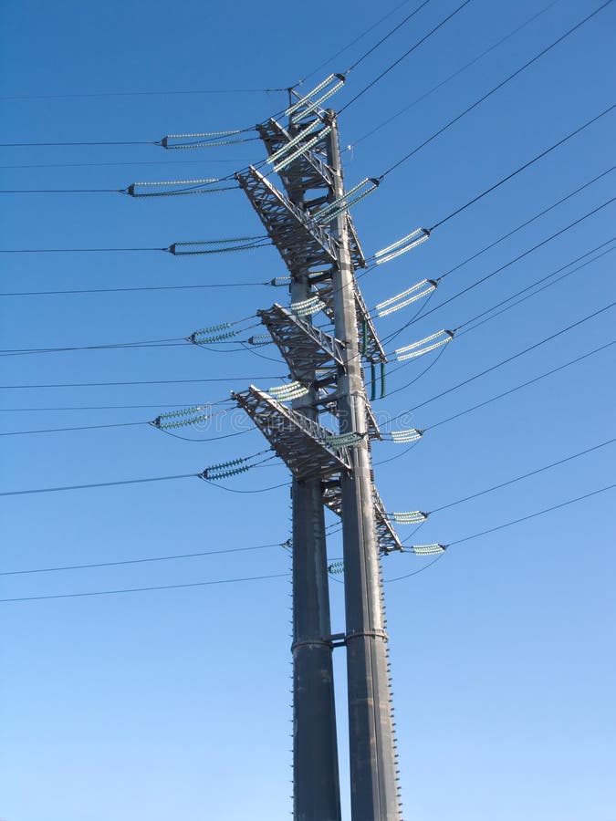 High-voltage Power Line Metal Tower Stock Image - Image of prop, line ...
