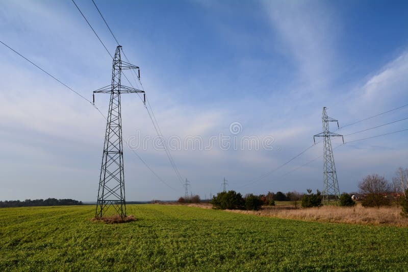 Power line pole stock photo. Image of electrical, electricity - 311873174