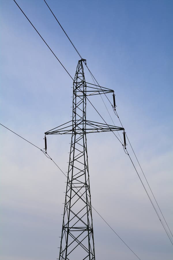 Power line pole stock image. Image of engineering, energy - 311873189