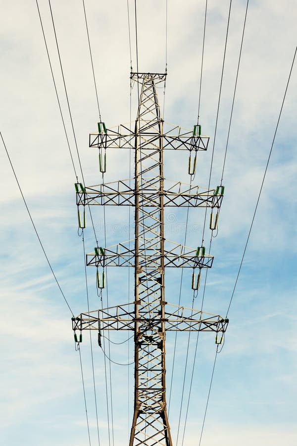 High-voltage Power Line Pole Stock Photo - Image of frame, line: 52062920