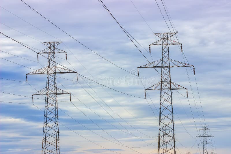 High Voltage Power Line Poles 2 Stock Image - Image of contemporary ...