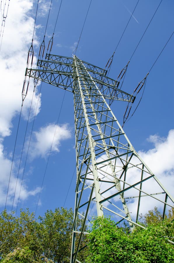 High Voltage Power Line with Support in Germany Stock Photo - Image of ...