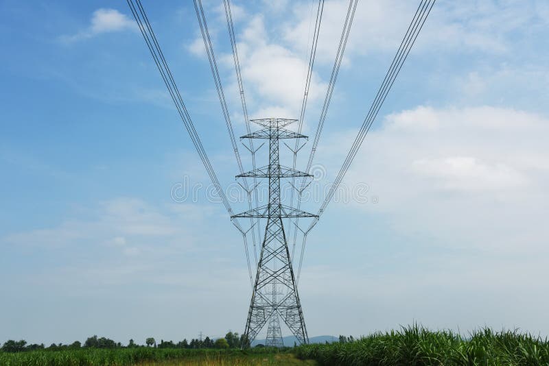 High Voltage Power Line Tower Stock Image - Image of streetlight ...