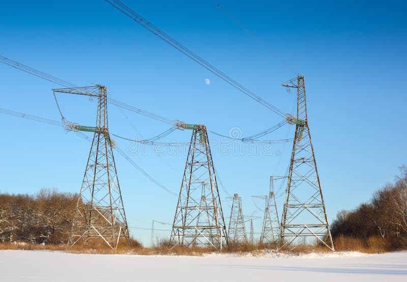 High voltage power lines stock image. Image of electricity - 28793913