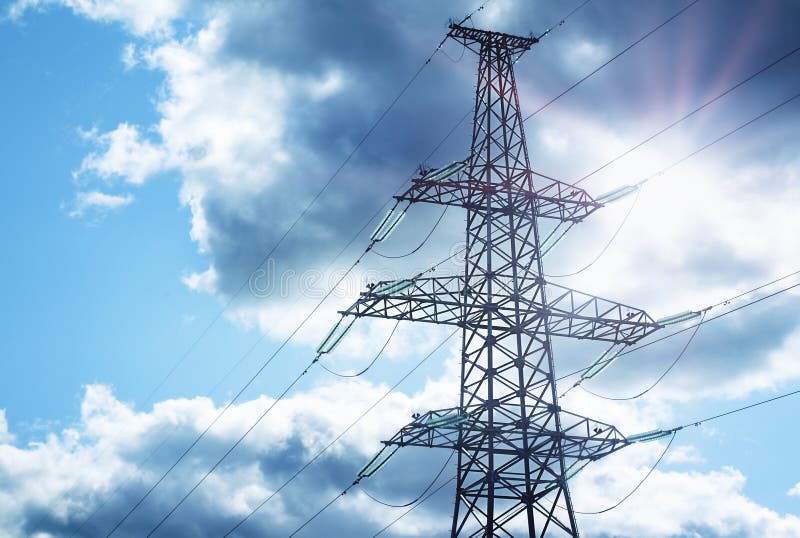 Power lines stock image. Image of energy, grid, pylon - 269875933
