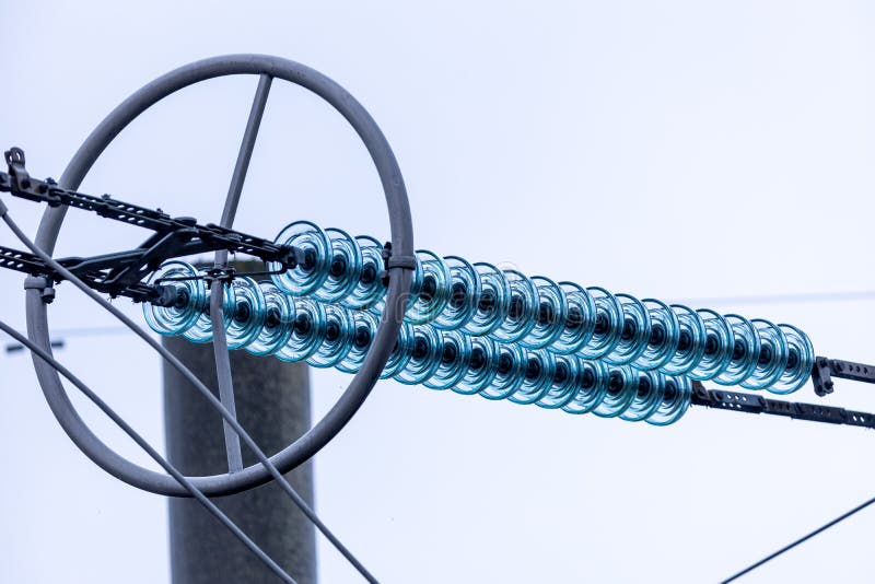 High Voltage Power Lines in Detail Stock Image - Image of grid ...