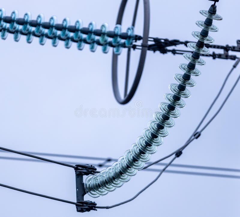 High Voltage Power Lines in Detail Stock Image - Image of grid ...
