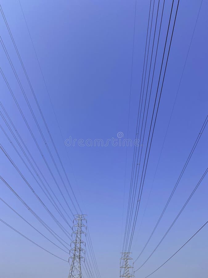 High voltage power lines stock image. Image of structure - 345015335
