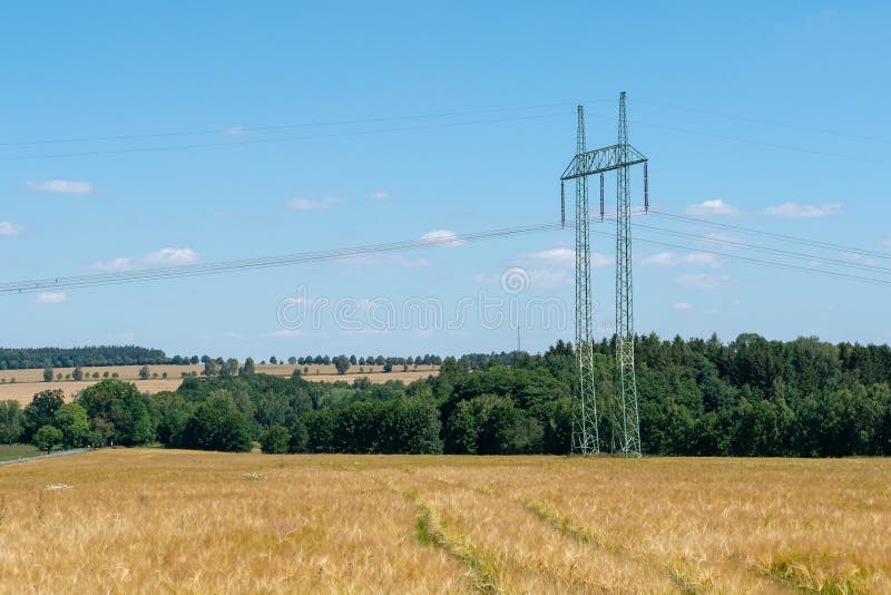 High voltage power lines stock photo. Image of energy - 120766730