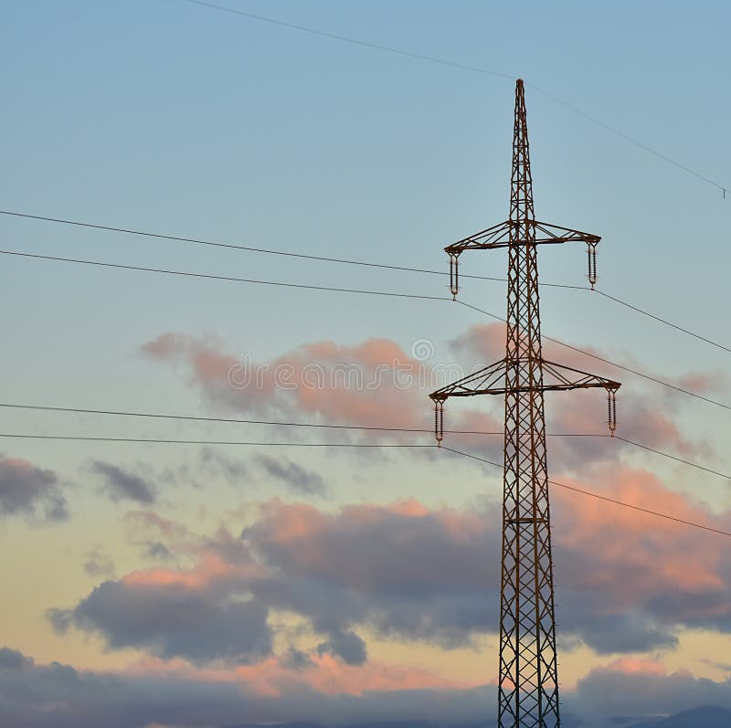 High Voltage on Power Lines Stock Image - Image of background, tower ...