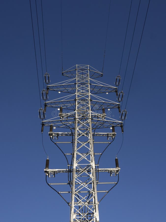 High voltage power pole stock image. Image of blue, engineering - 270806703