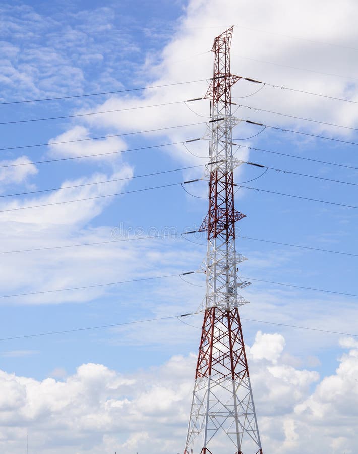 High voltage power pole stock image. Image of black, mast - 32023763