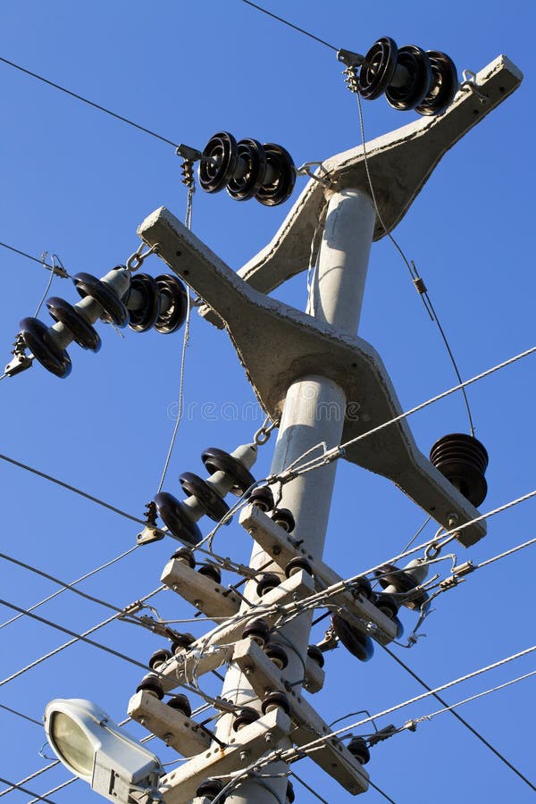 High Voltage Power Post Electric Poles Stock Image - Image of ...