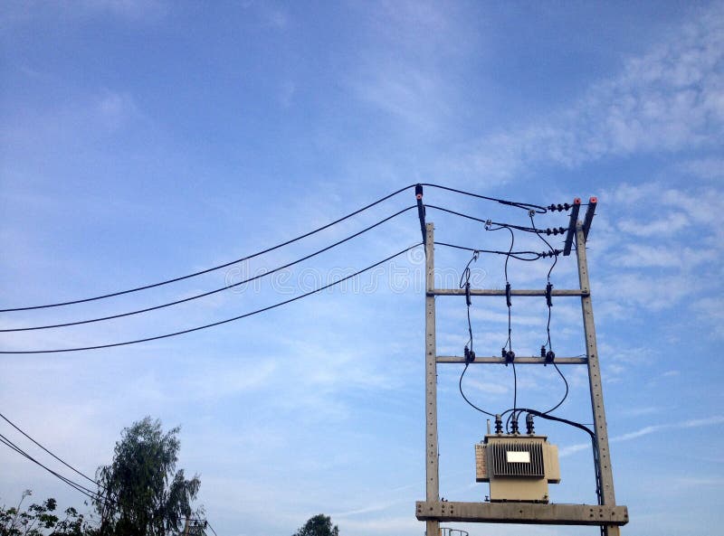 High Voltage Power Post stock image. Image of cables - 68267327